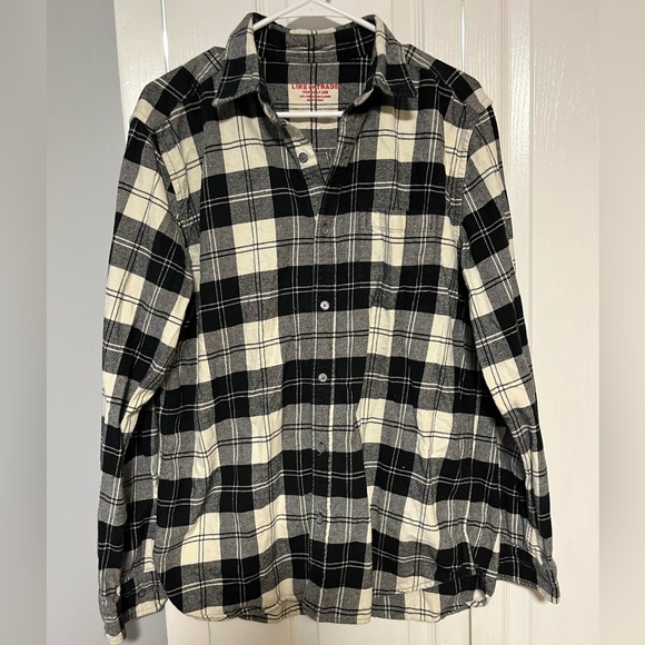 Tops | Line Of Trade Black And Offwhite Flannel | Poshmark